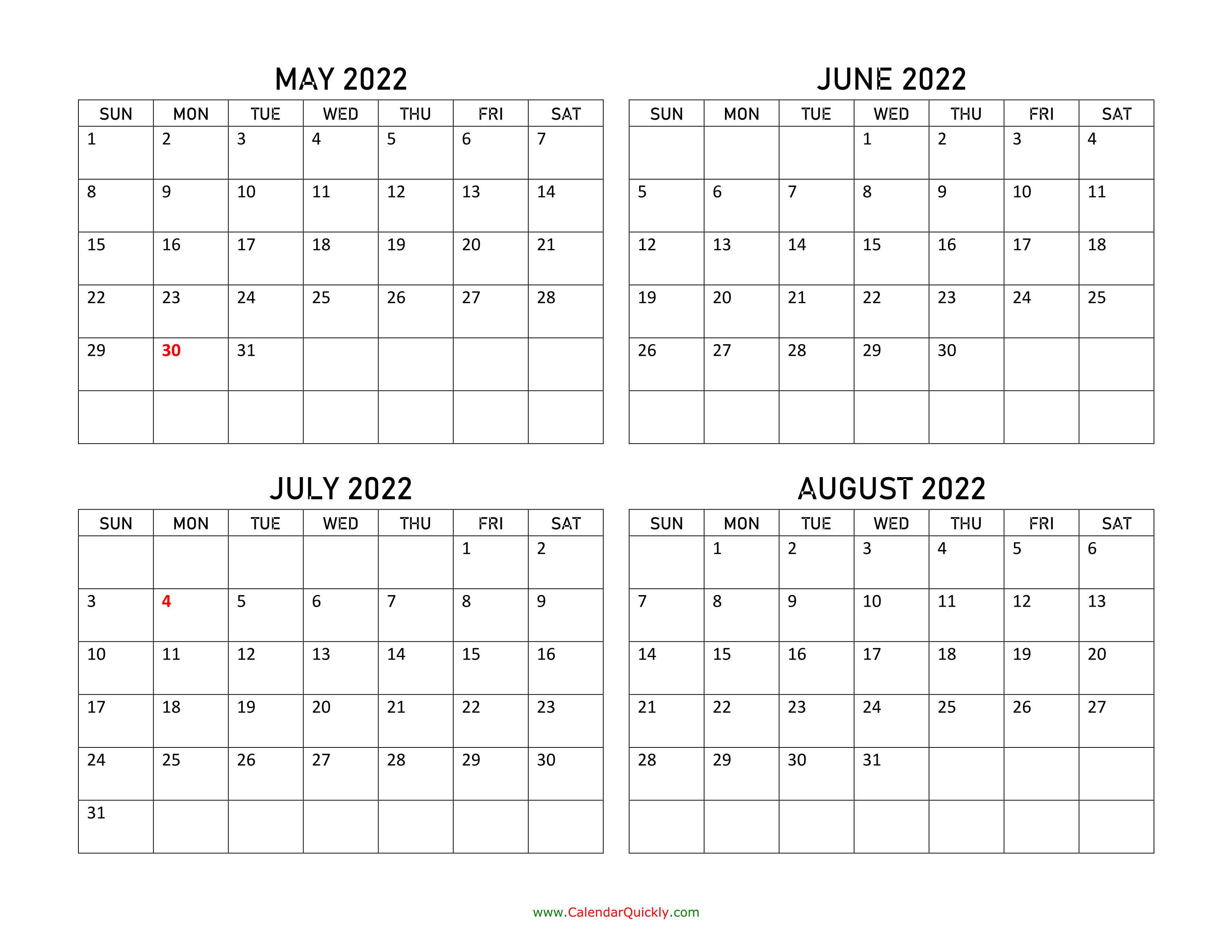 June July August 2022 Calendar Printable Printable Word Searches
