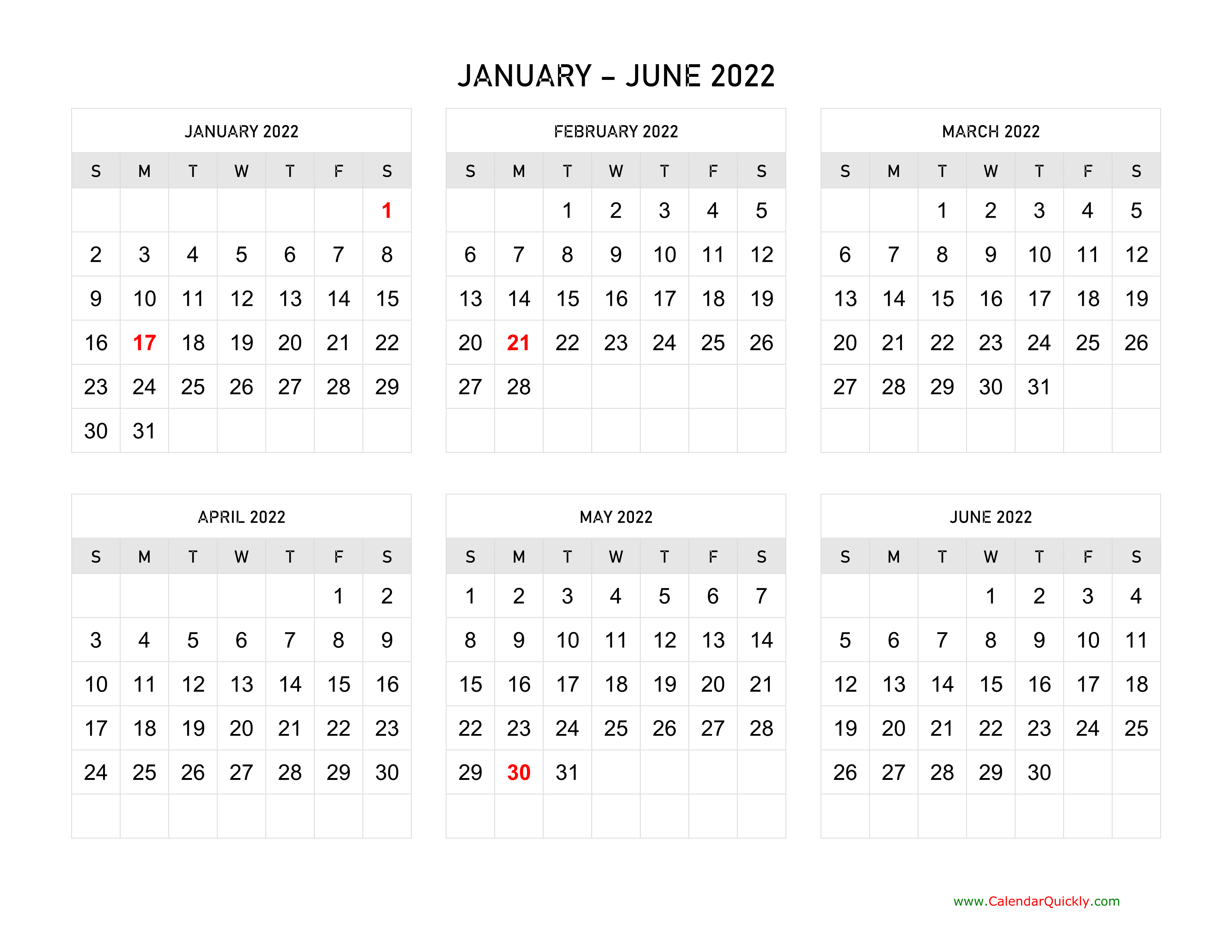 Printable 6 Month Calendar 2022 Printable Word Searches