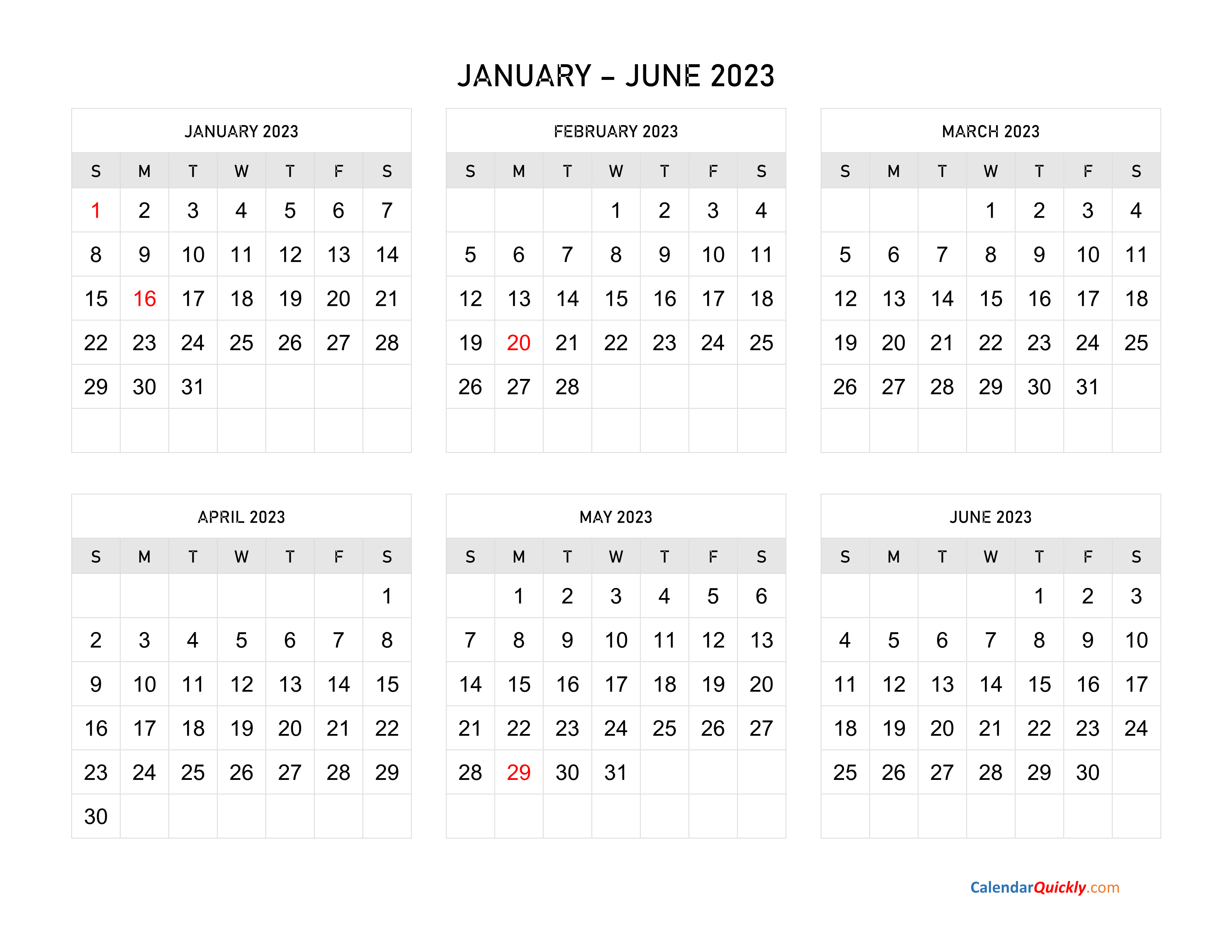 January To June 2023 Calendar Horizontal Calendar Quickly Free Nude 