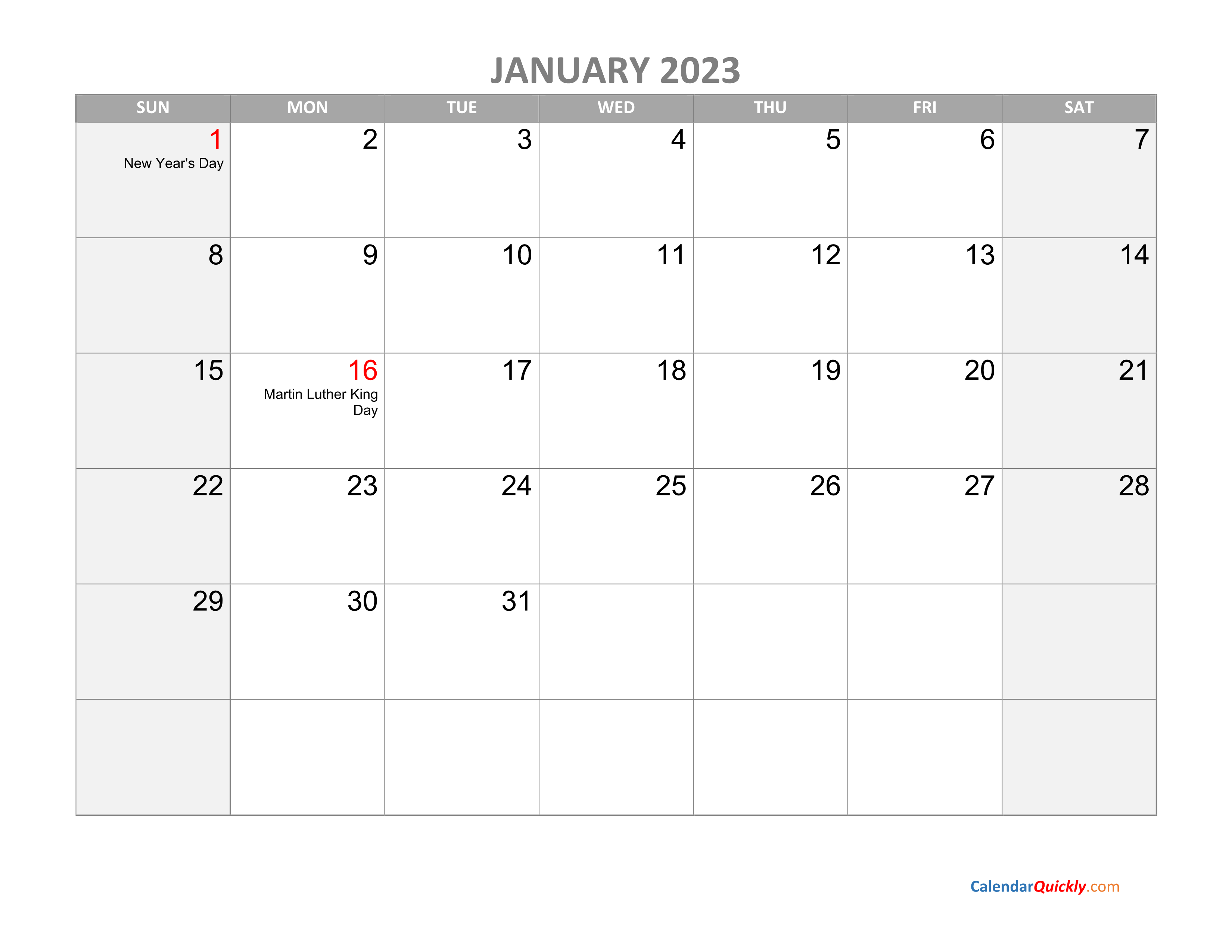 Free Printable Calendars With Holidays 2023 Time And Date Calendar 